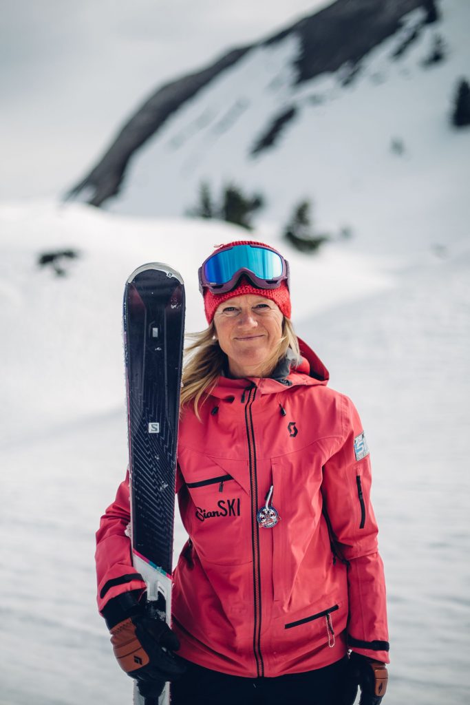 Ski instructors working together teaching British Schools in Tignes